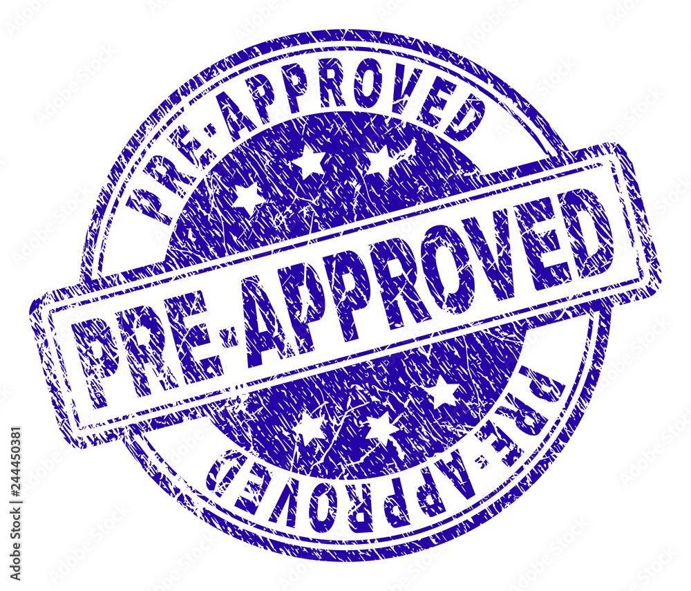 PRE-APPROVED stamp seal watermark with distress texture. Designed with ...