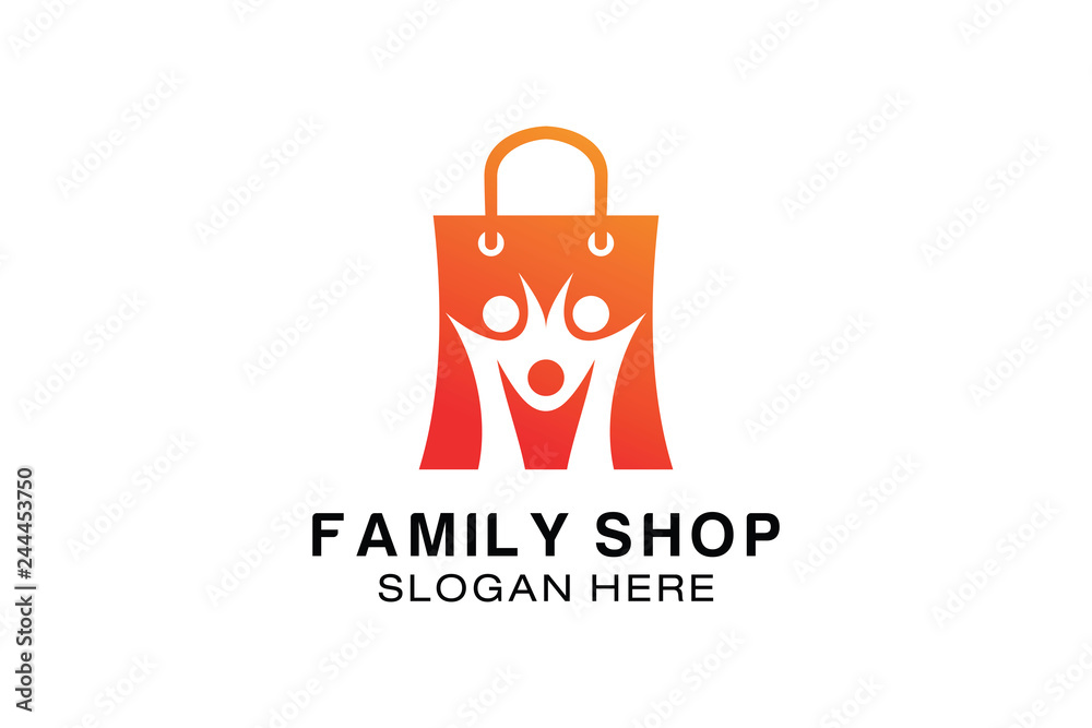 FAMILY SHOP LOGO DESIGN TEMPLATE Stock Vector | Adobe Stock