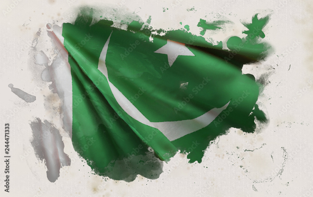 Pakistani Flag, Pakistan National Colors Background 素材庫插圖 | Adobe Stock