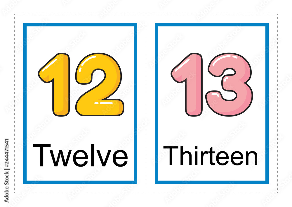 Printable flash card collection for numbers and their names for ...