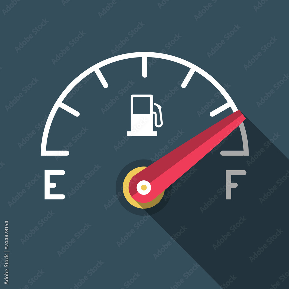 Full Fuel Icon. Vector Flat Design Gasoline Dashboard Symbol. Stock ...