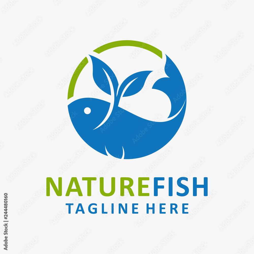 Nature fish logo design Stock Vector | Adobe Stock