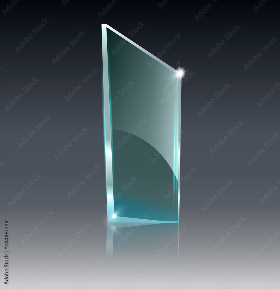 Glass transparent banner. Vector glass plates with a place for ...