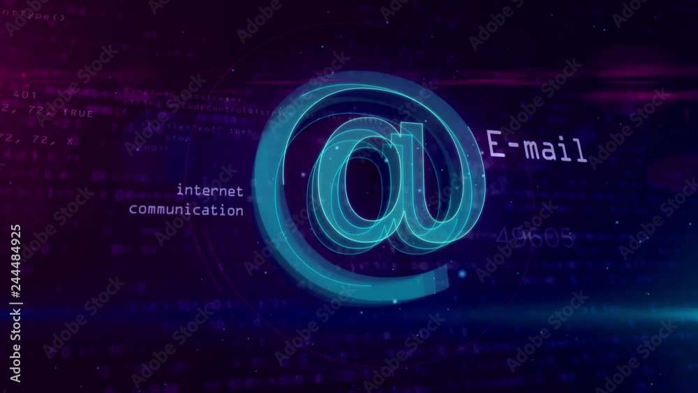 E-mail @ at symbol concept. Internet communication and social media ...