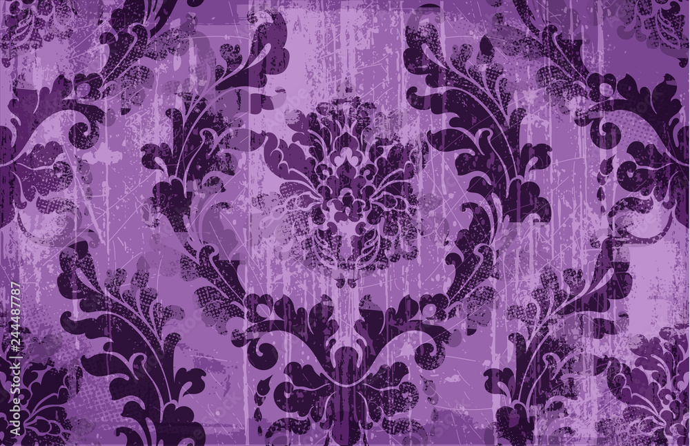 Rococo texture pattern Vector. Floral ornament decoration old effect ...