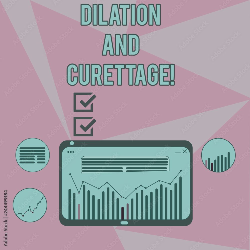 Writing note showing Dilation And Curettage. Business photo showcasing ...