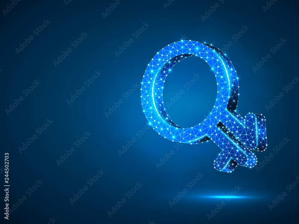 Intergender Symbols Wireframe Digital 3d Illustration Low Poly