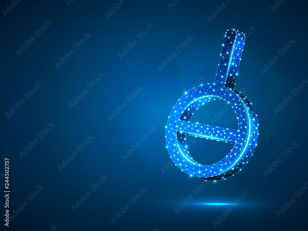 Agender, asexual symbol. Wireframe digital 3d illustration. Low poly ...