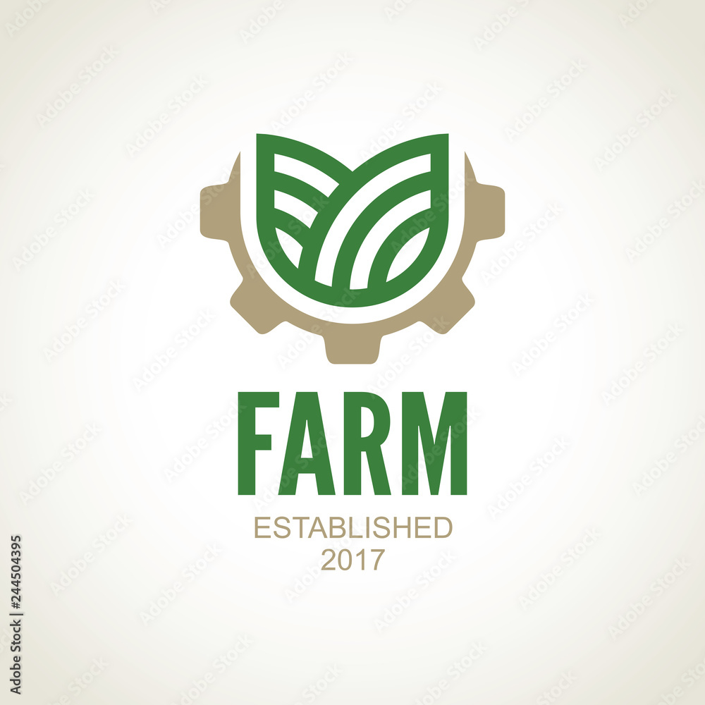 Farm vector logo. Agro emblem Stock Vector | Adobe Stock