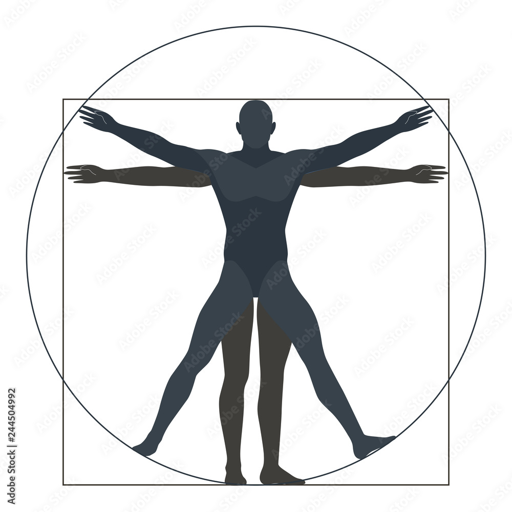 Vitruvian Man Silhouette