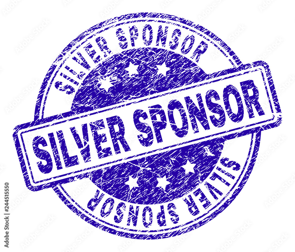 SILVER SPONSOR stamp seal watermark with grunge texture. Designed with ...