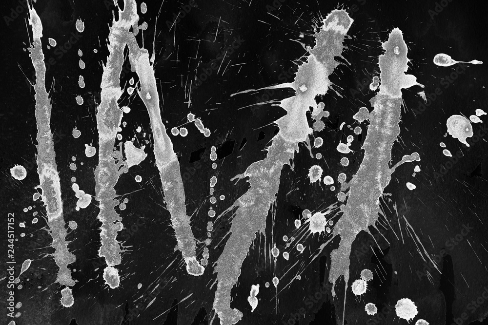 Luxury rose gold and white metal paint splatter effect on watercolor ...