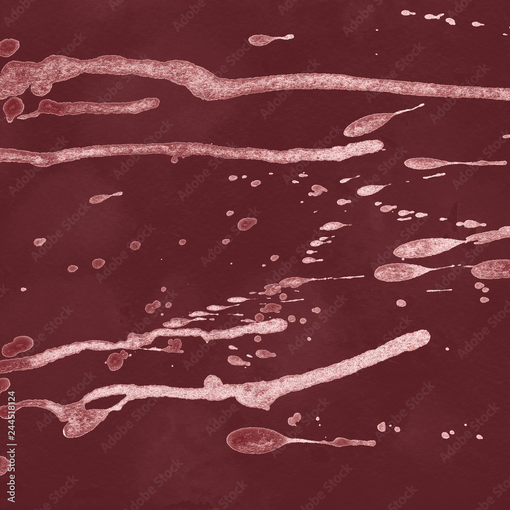 Luxury rose gold and white metal paint splatter effect on watercolor ...