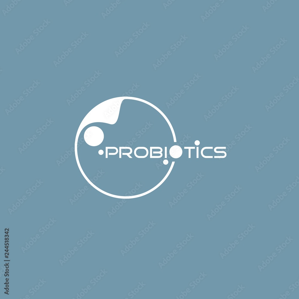 Probiotics logo. Bacteria logo. Concept of healthy nutrition ingredient ...
