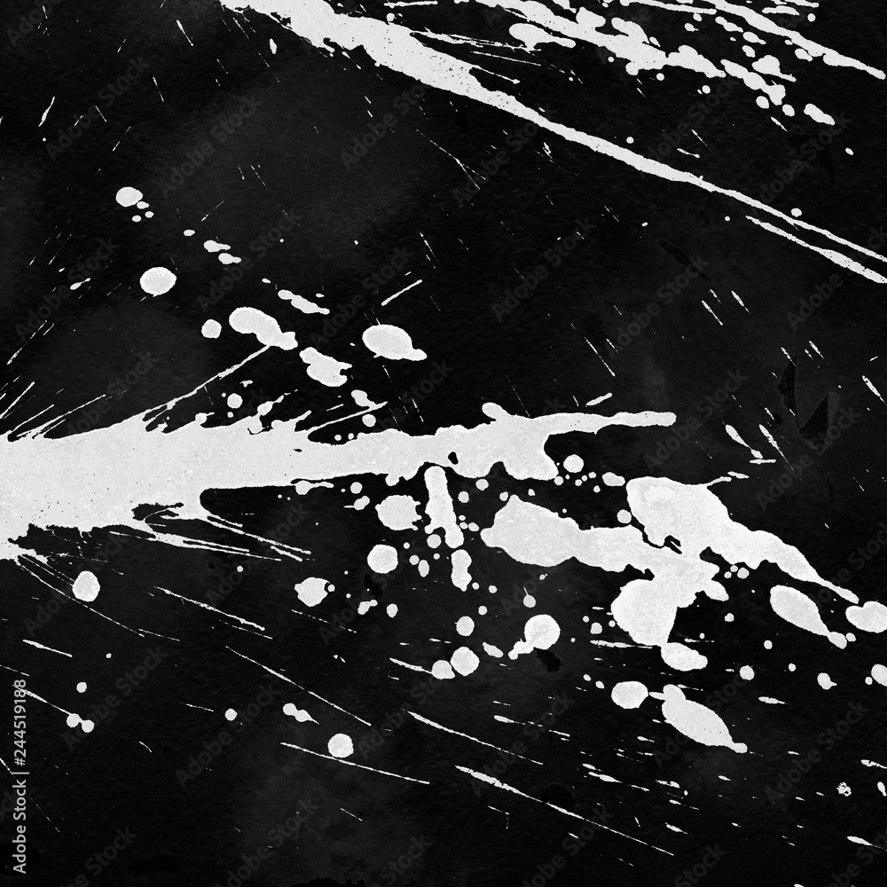 Luxury rose gold and white metal paint splatter effect on watercolor ...