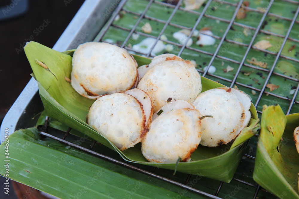 Thai street food. Kind of Thai Sweetmeat. Vegetarian Thai desserts. The ...
