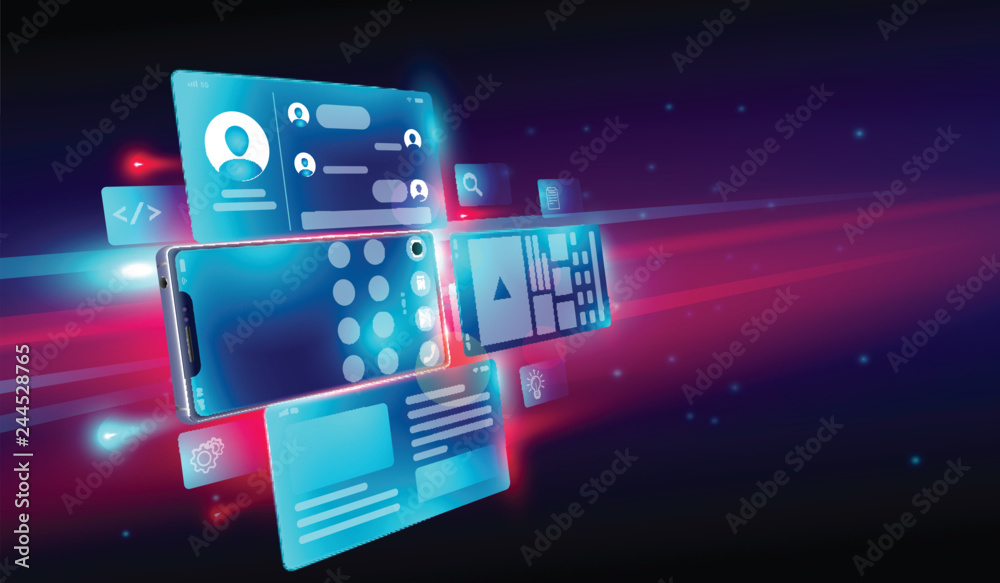 Mobile application creation, web development, testing, release icon and ...