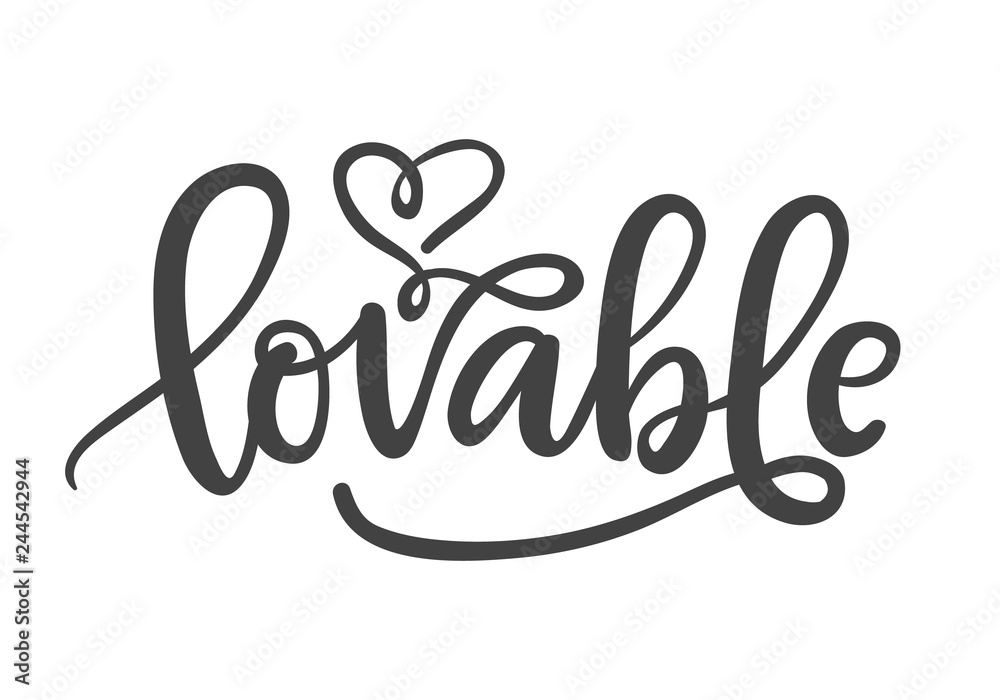 Lovable. Hand Written Lettering Stock Vector | Adobe Stock