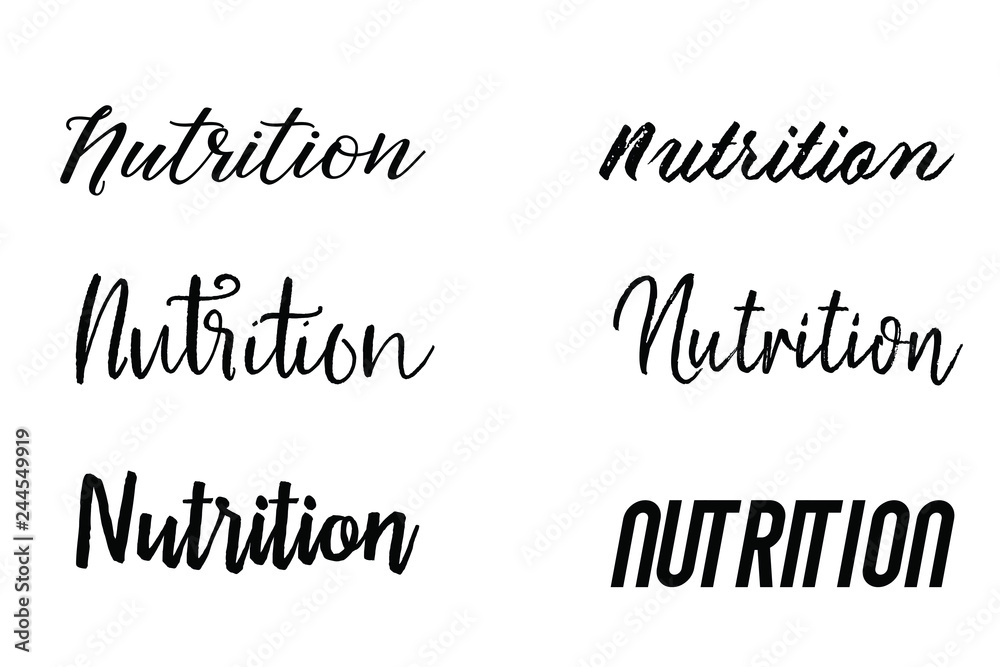 Nutrition Calligraphy saying for print. Vector Quote for typography and ...