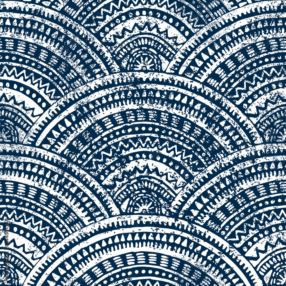 Japanese seigaiha wave pattern. Ethnic print for textiles. Aztec and ...