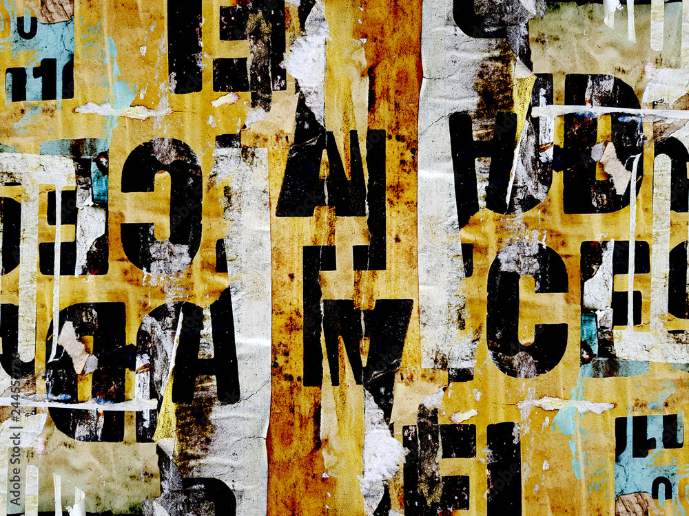 Typographic texture of torn paper signs Stock Photo | Adobe Stock