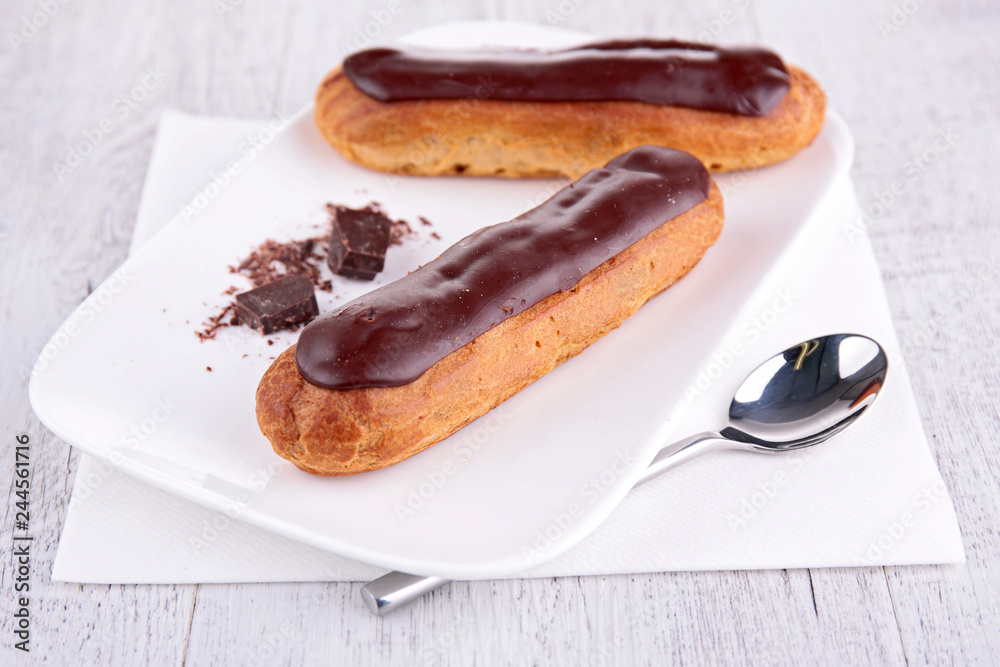chocolate eclair puff pastry Stock Photo | Adobe Stock