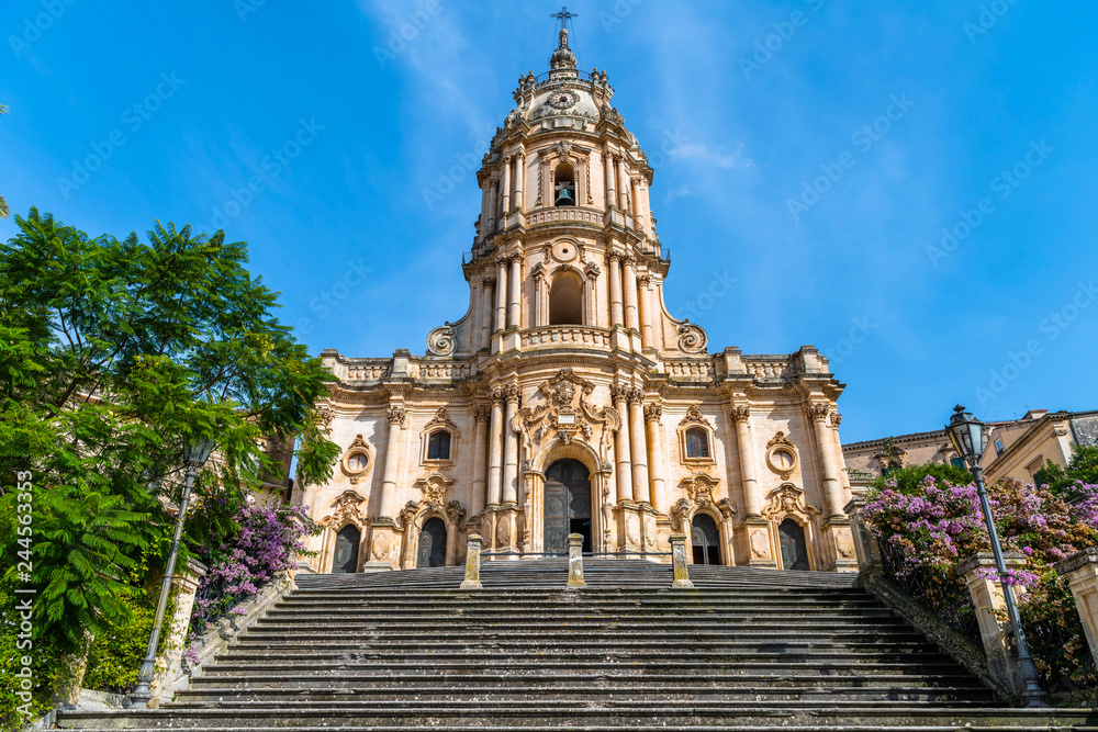 The baroque Saint George cathedral of Modica (Dome of Saint Giorgio) in ...
