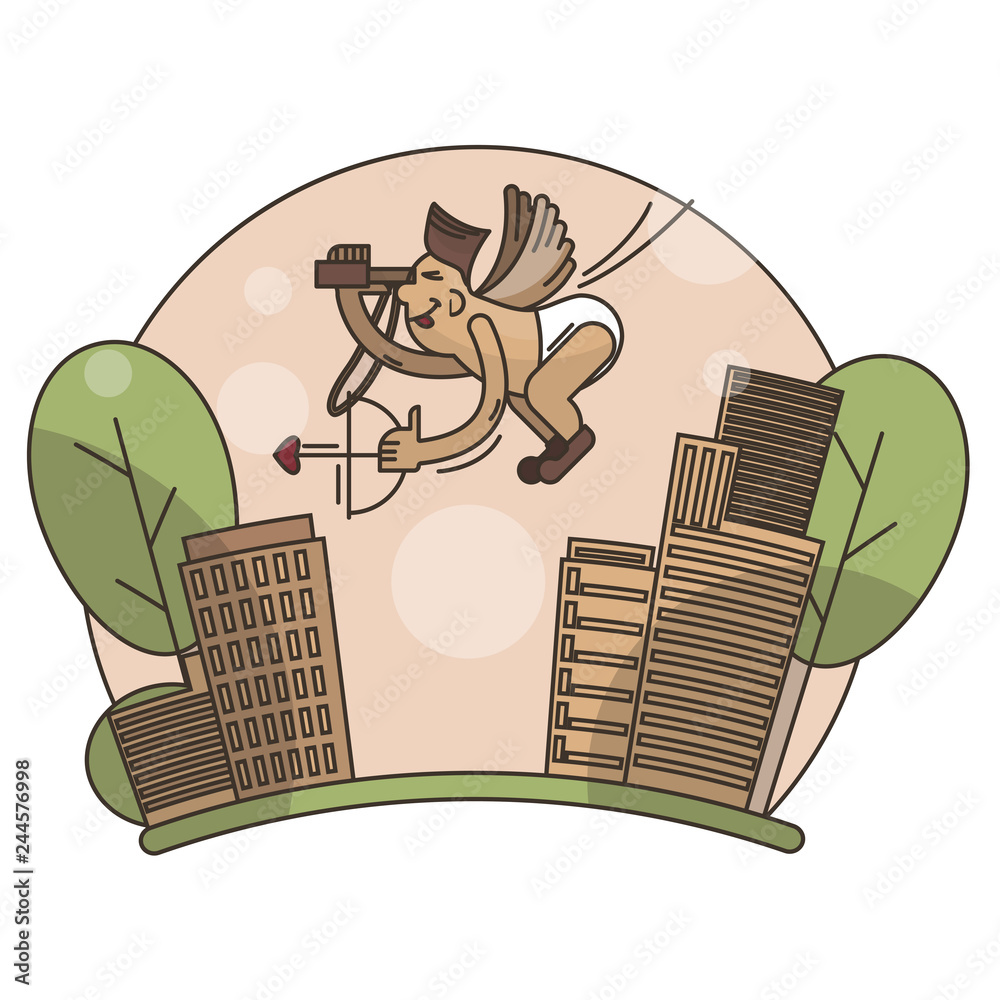 Very cute and funny animated bow-boy illustration Stock Vector | Adobe ...