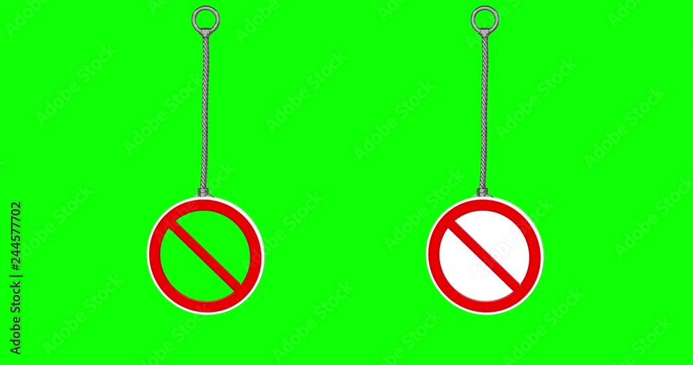 Prohibition Signs. 4k hanging swinging forbidden signs, icons, symbols ...