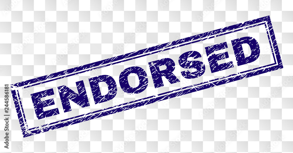 ENDORSED stamp seal watermark with corroded style and double framed ...