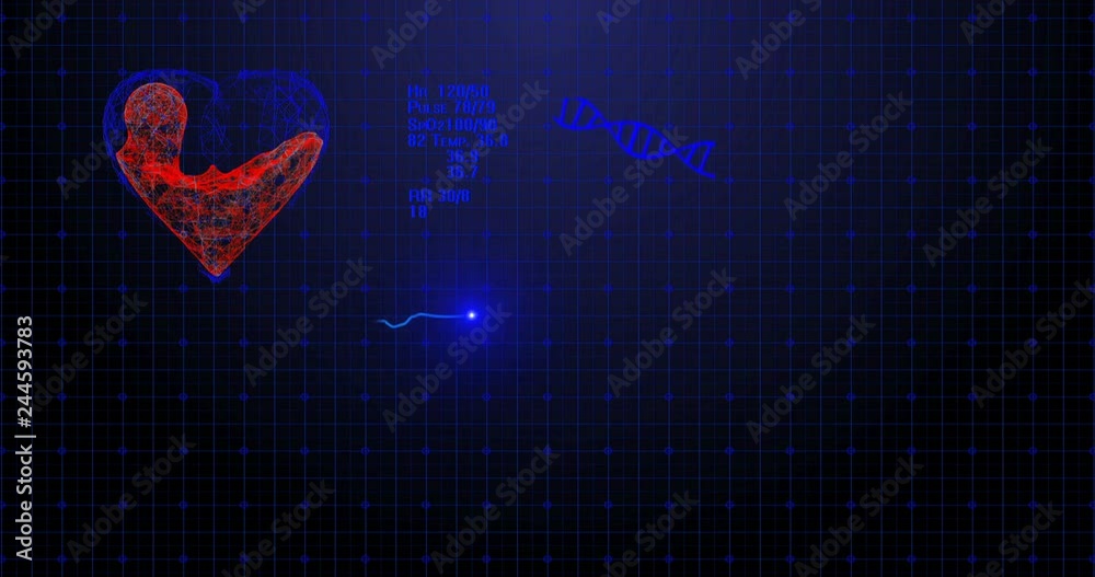 ECG cardiac monitor goes flat line. ECG showing a pulsing heart rate ...