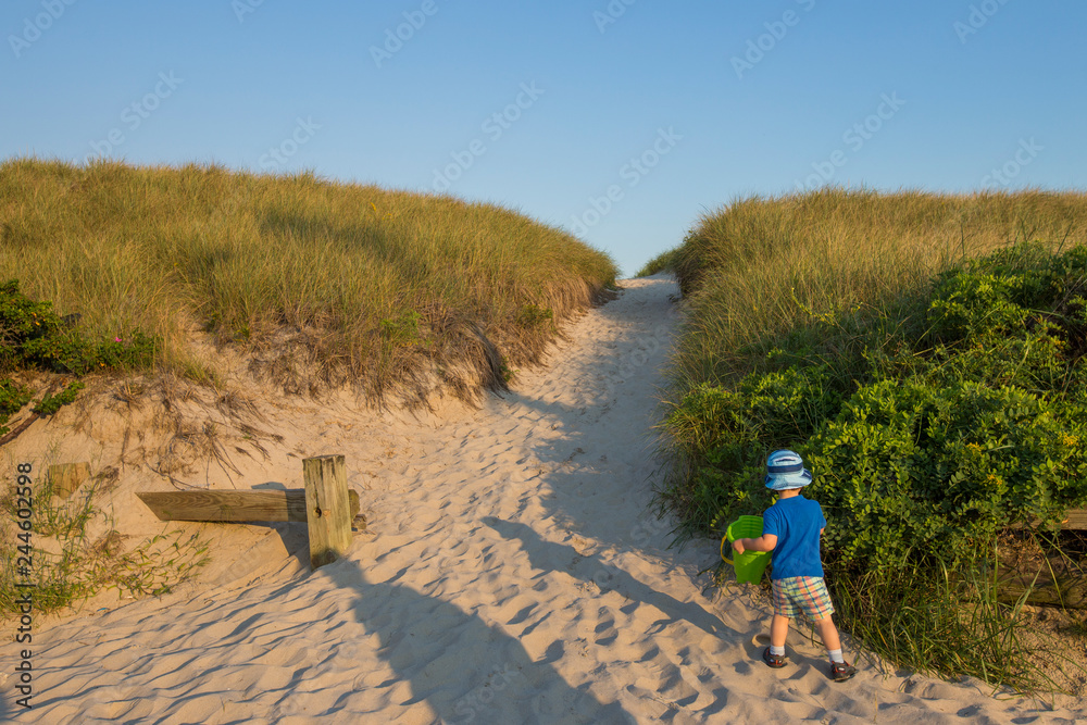 Cute baby boy on the beach in Cape Cod Stock Photo | Adobe Stock