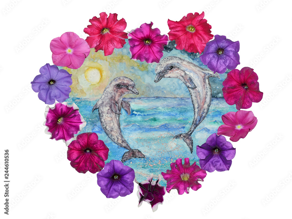 Dolphins Heart Shape