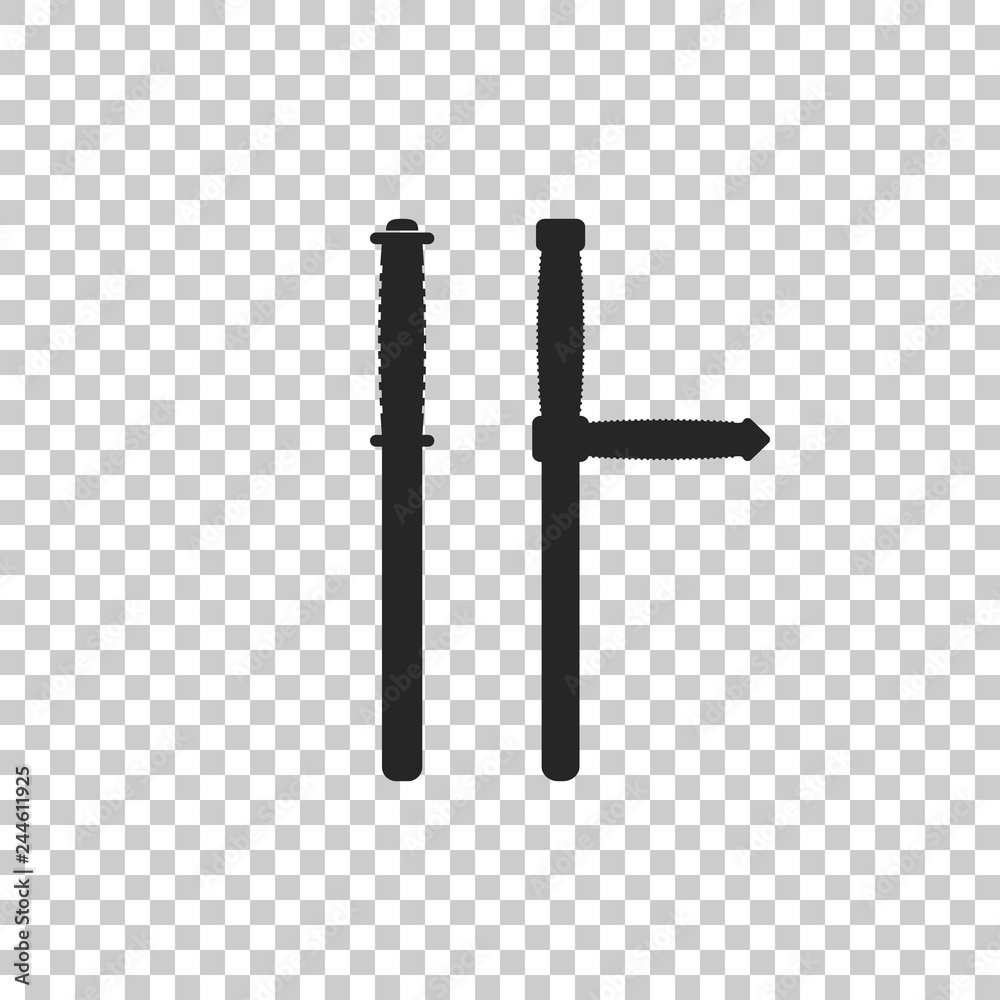 Police rubber baton icon isolated on transparent background. Rubber ...