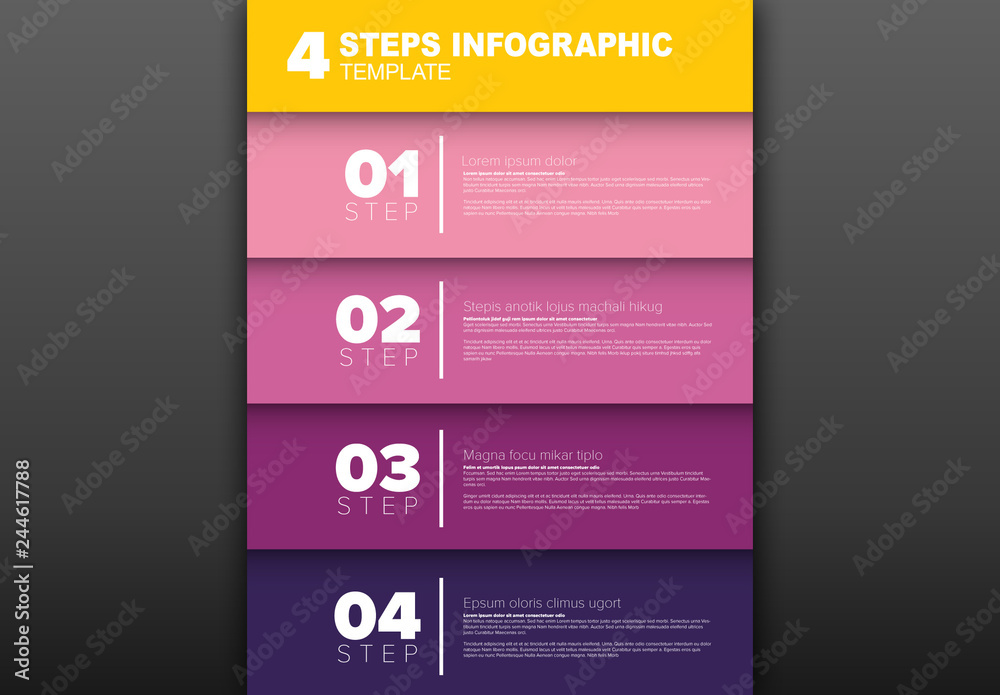 4 Steps Infographic Layout Stock Template | Adobe Stock