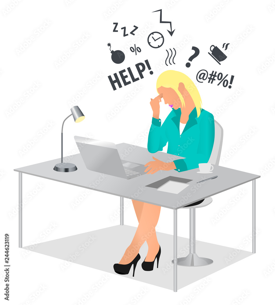 Overworked Woman Clipart Free