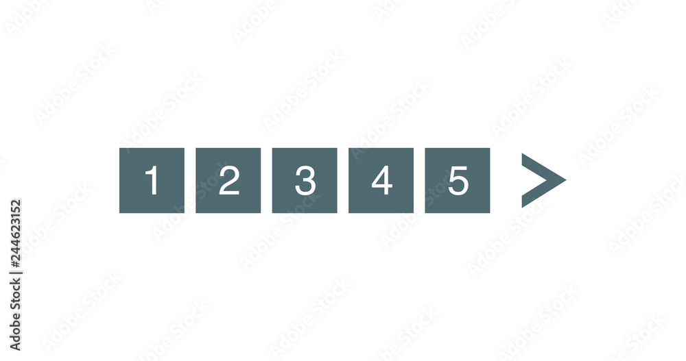 Pagination bar set. Electronic pages for web site numbering to indicate ...