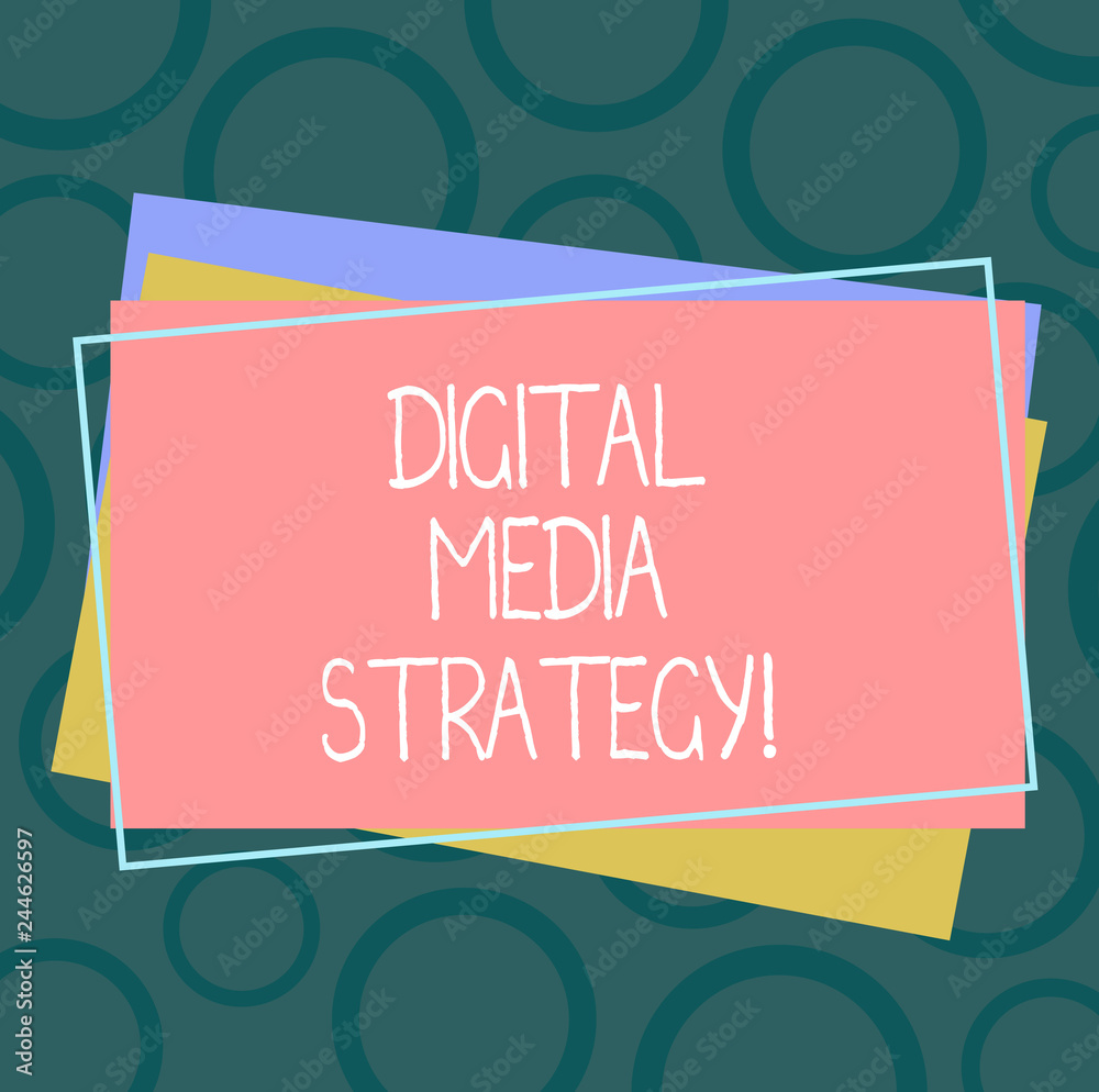 Handwriting text Digital Media Strategy. Concept meaning plan for ...