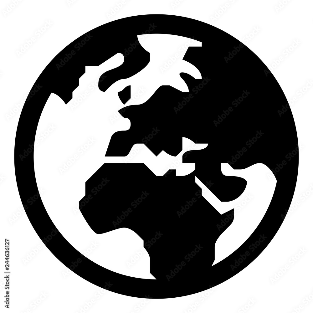 Globe Europe Vector Icon.eps Stock Vector | Adobe Stock