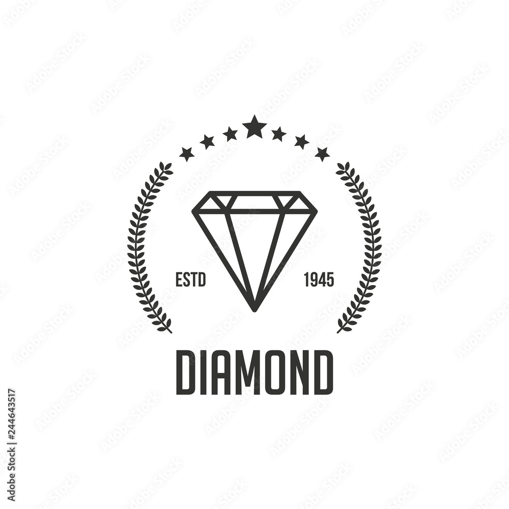 Diamond Logo Concept. Retro Vintage Insignia, Logotype, Label or Badge ...