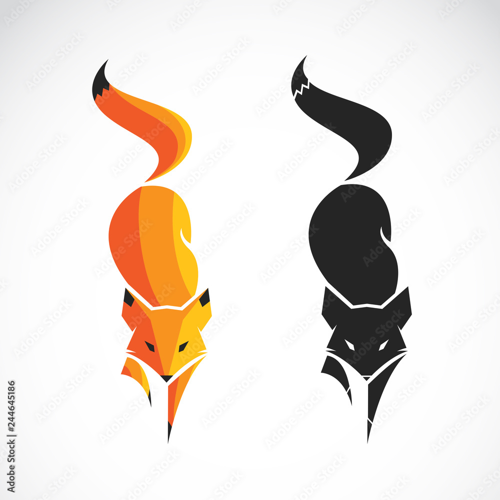 Vector of fox design on a white background,. Wild Animals. Easy ...