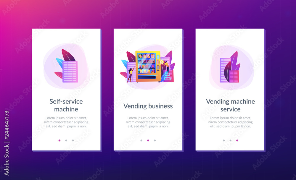 Consumer inserts dollar coin into vending machine and buys snacks and ...