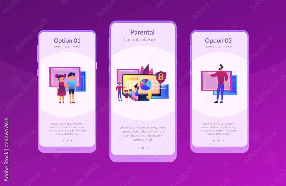 Vecteur Stock Parents with children using content control software ...