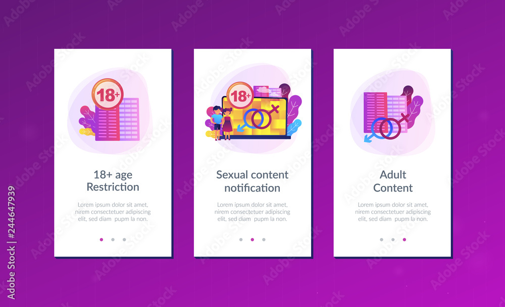 Children at laptop with adult content restriction for inappropriate ...