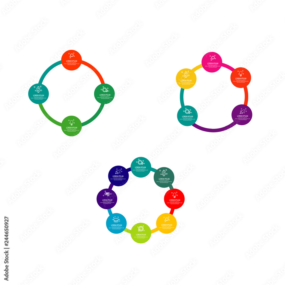 Circular arrows for infographics. Chart, graph, diagram vector template ...
