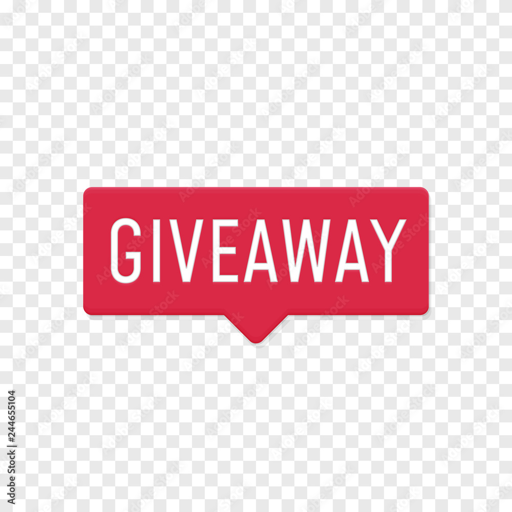 Giveaway sign template for social media post or website button. Give ...