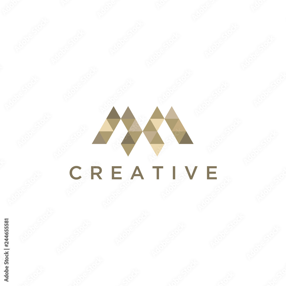 Letter M line logo design. Linear creative minimal monochrome monogram ...