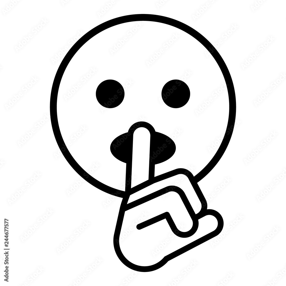 emoji with character shushing Shhh Stock Vector | Adobe Stock