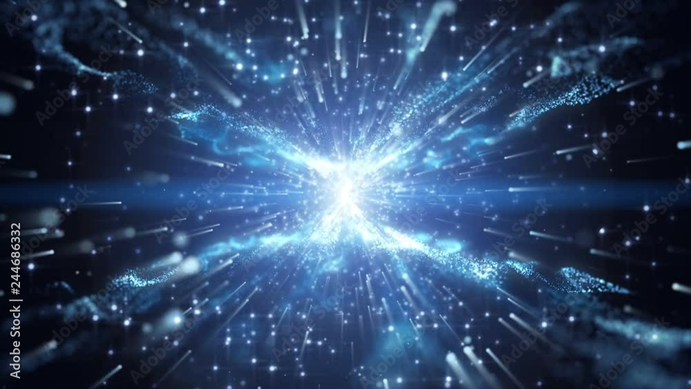 4K Abstract motion background animation shining particles stars sparks ...