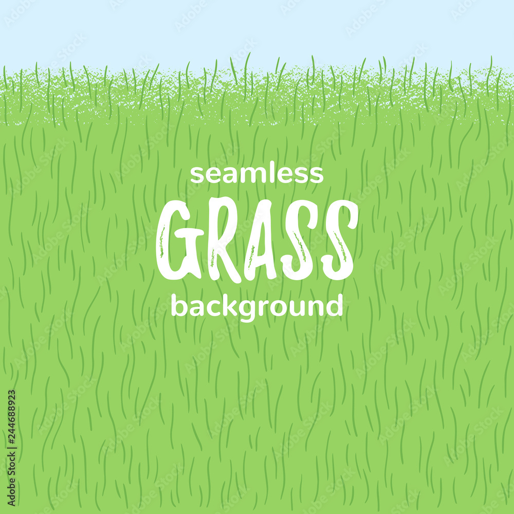 Doodle style, stylized green grass, herb texture, pattern. Frame ...
